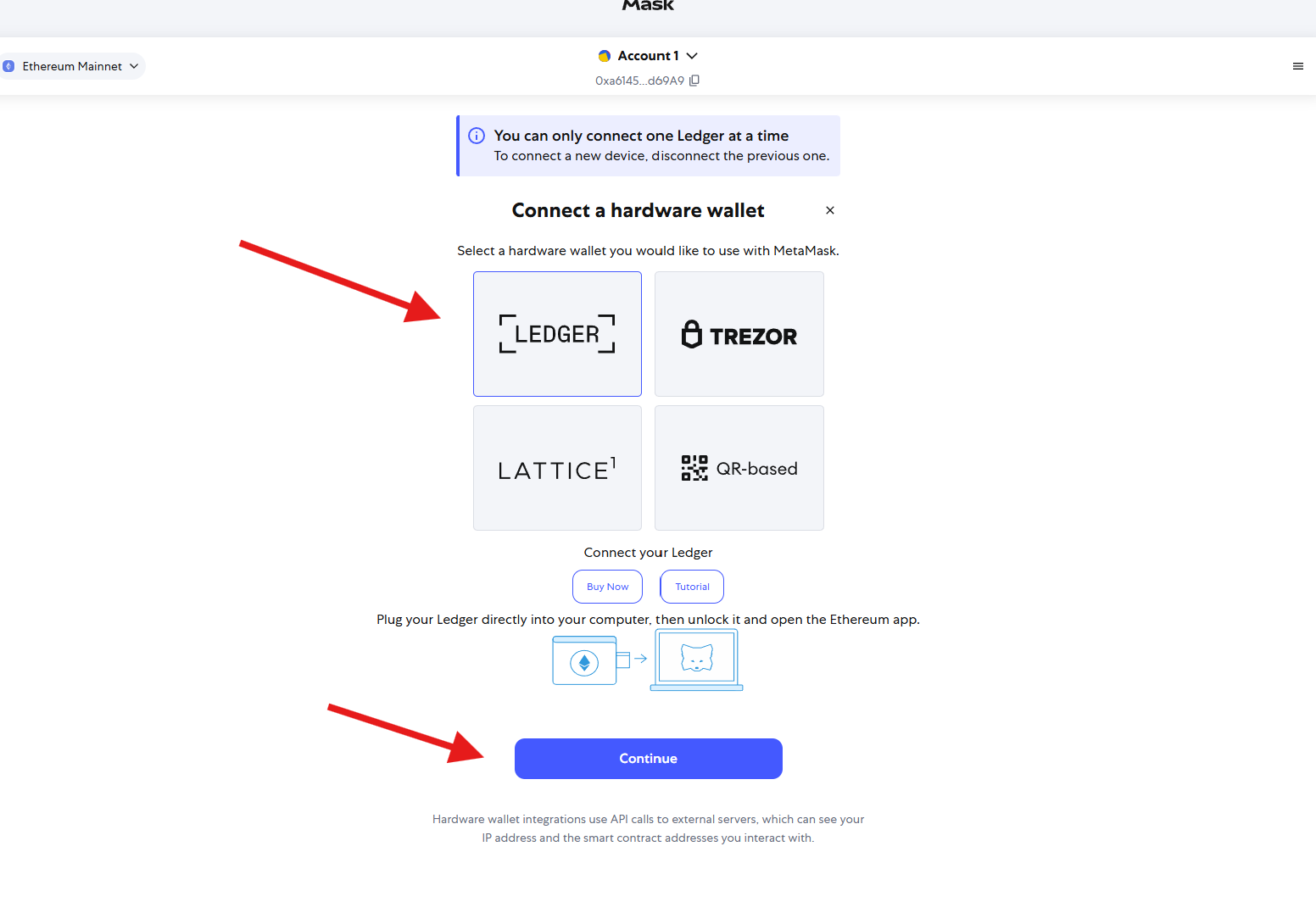 How to connect Ledger with Metamask